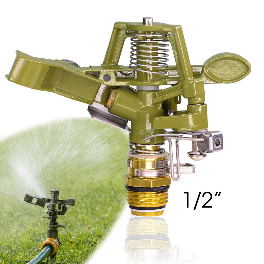 1PC Zinc Alloy Garden Sprinkler 360° Automatic Rotating Lawn Spray Ad ...