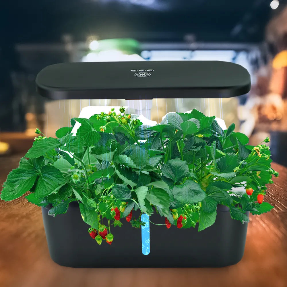 6-Pod 1.9L Hydroponic System with Oxygen Pump and 20W LED Grow Light, 3 ...